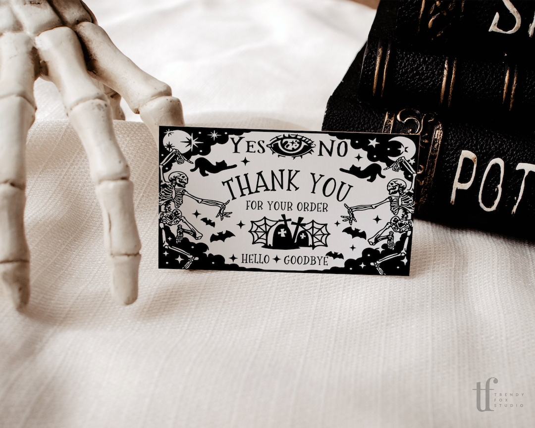 Gothic Halloween Business Thank You Card Canva Template, Editable Ouija ...