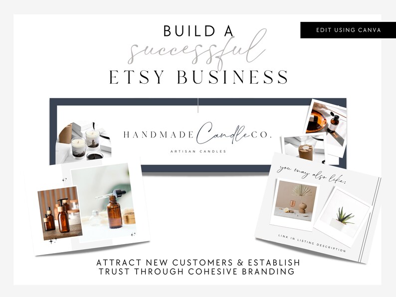 Etsy Shop Template Kit Canva Minimal Chic Etsy Banner With - Etsy
