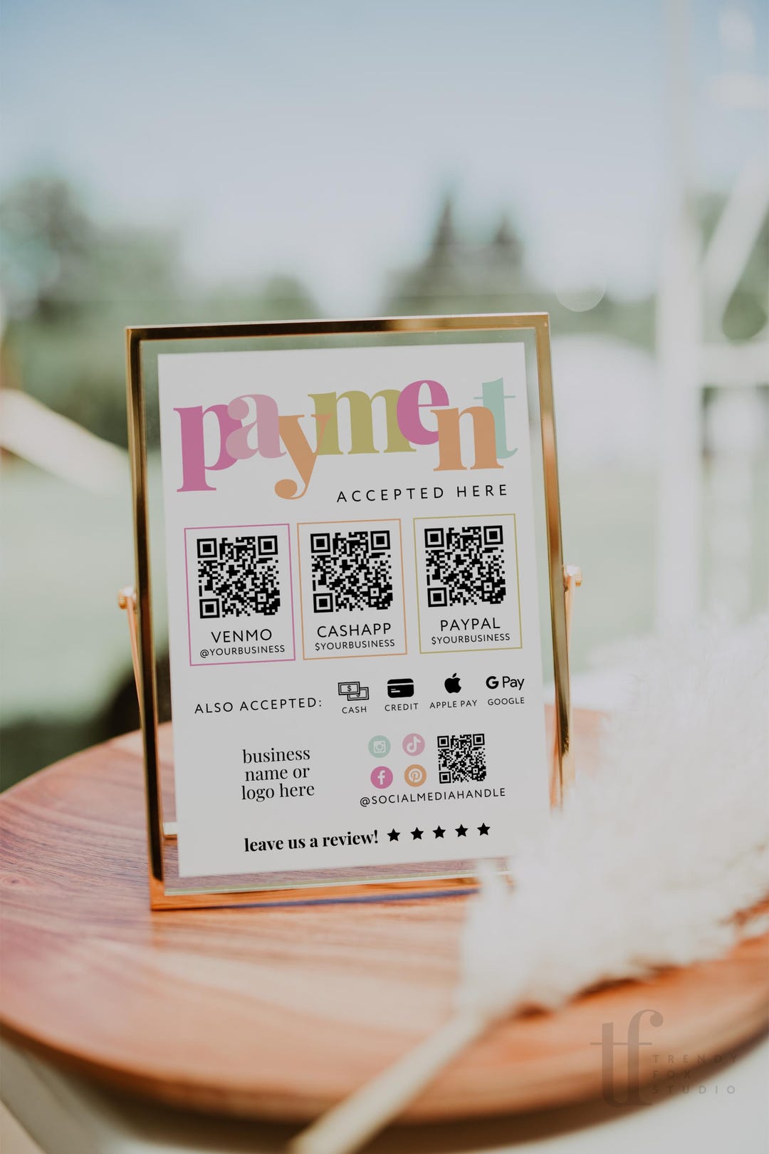 Rainbow Scan to Pay Sign Template Canva, 3 QR Code Printable Payment ...