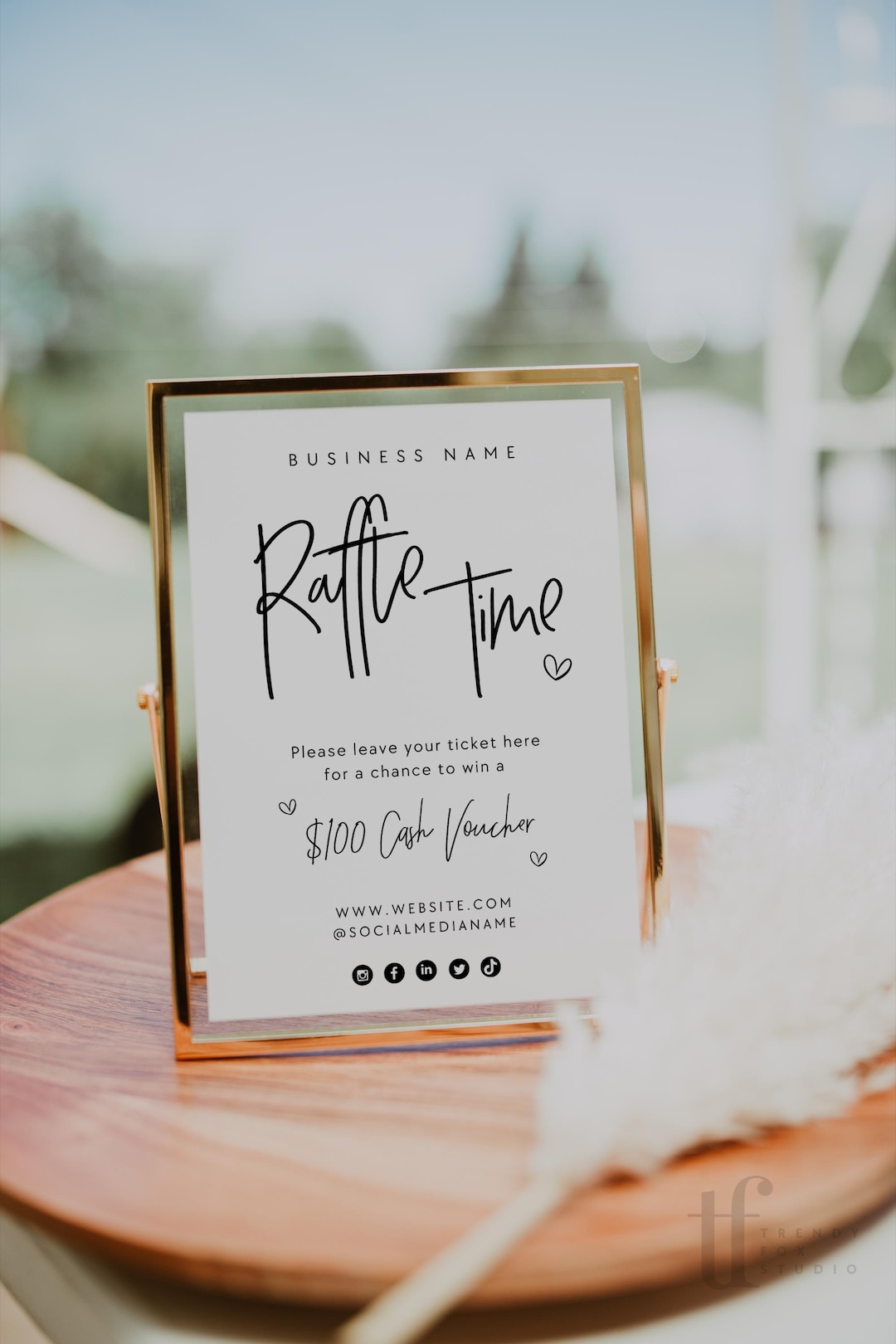 Minimal Raffle Sign Canva Template, Modern Enter to Win Poster, Pop-up ...