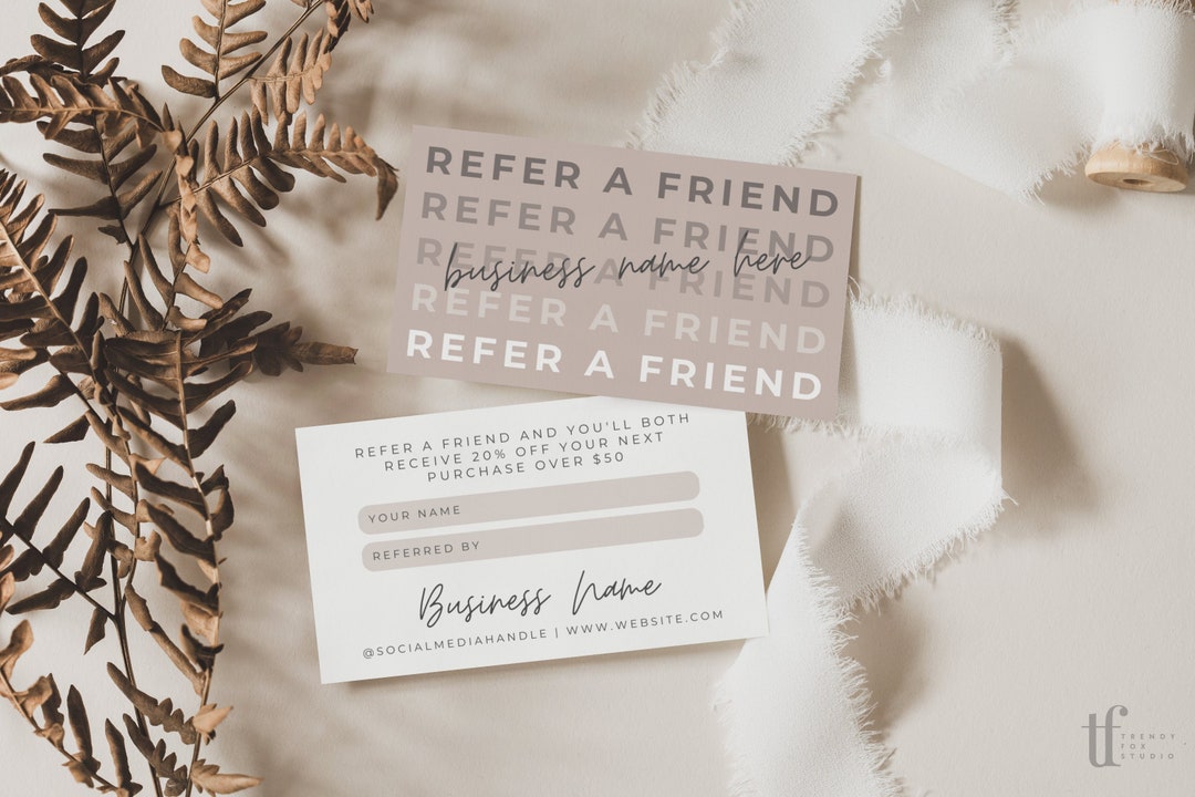 Refer A Friend Business Card Template, Printable Referral Discount Card ...