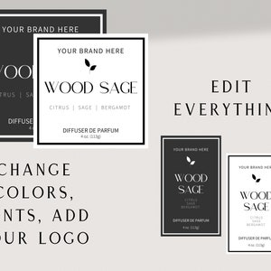 Reed Diffuser Label Template, Editable Product Label Template, DIY ...