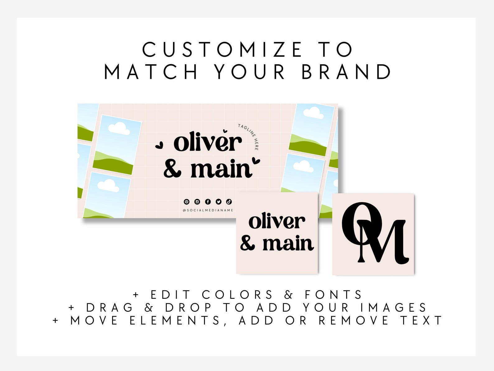 Retro Facebook Cover Template, Neutral Facebook Banner, Facebook Icon ...