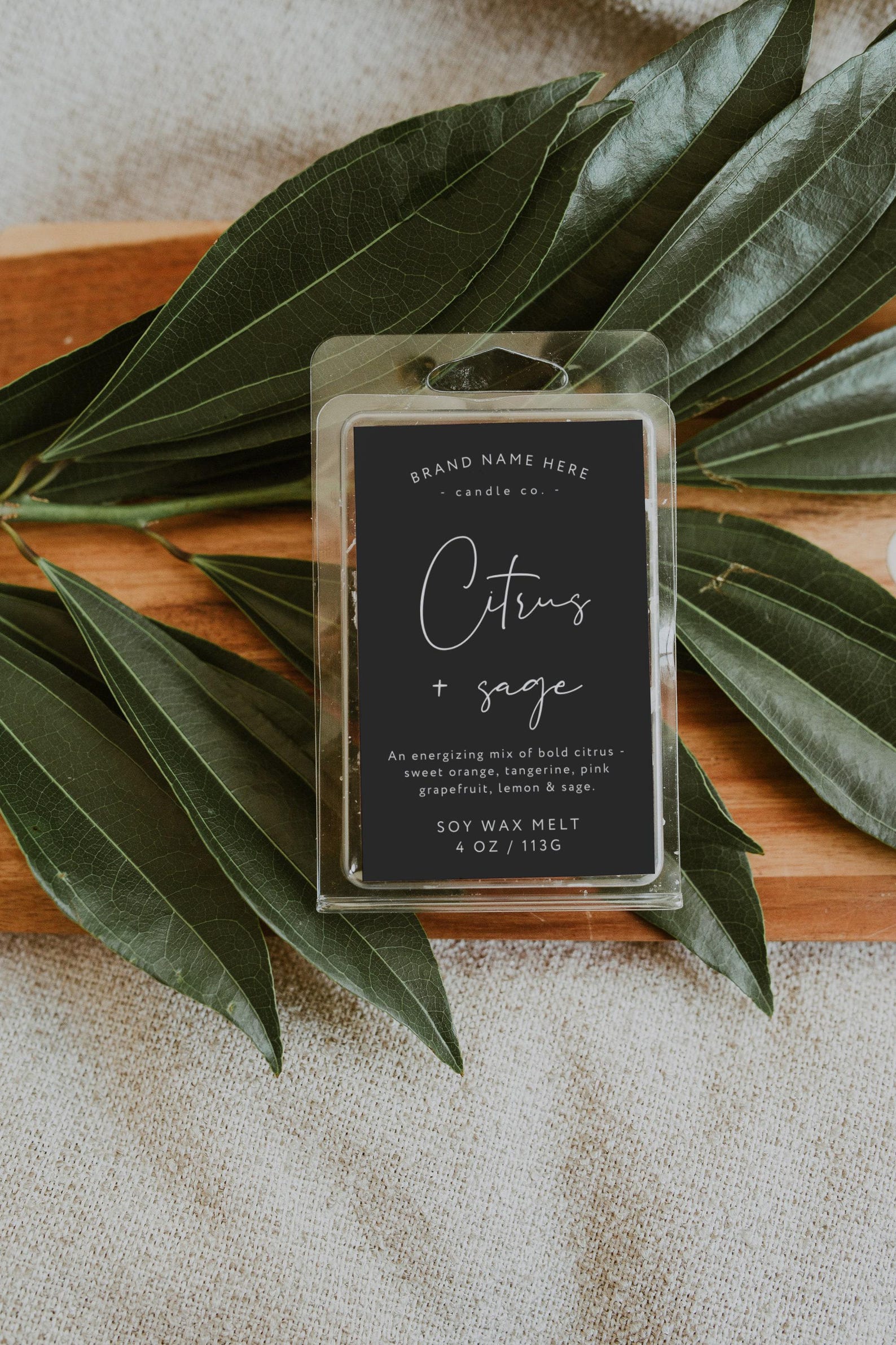 Modern Wax Melt Label Template, Editable Label, DIY Minimal Wax Tart ...