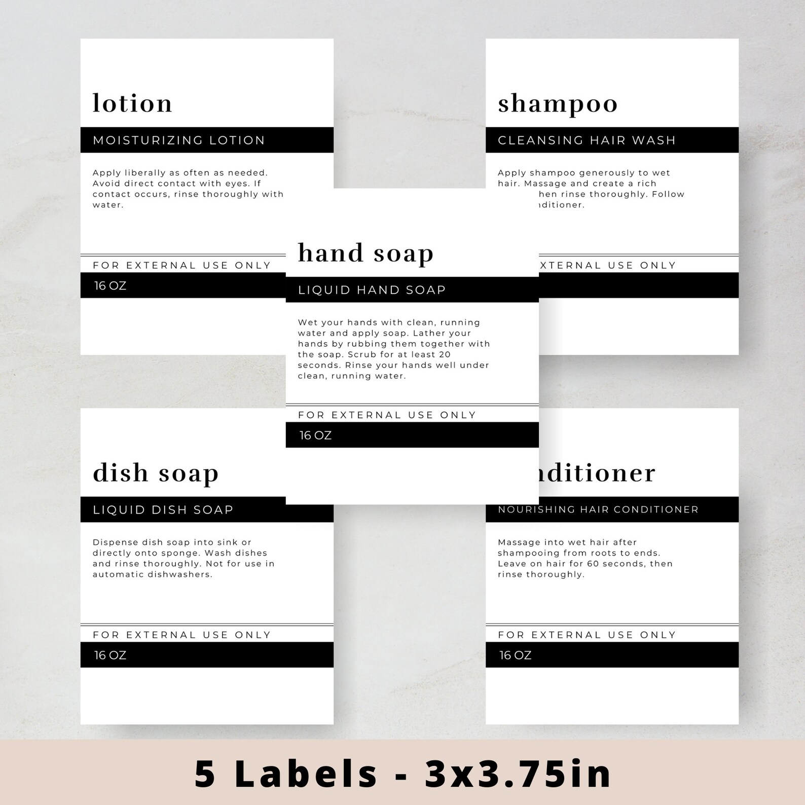 Editable Bottle Product Label Template Modern DIY Bottle | Etsy