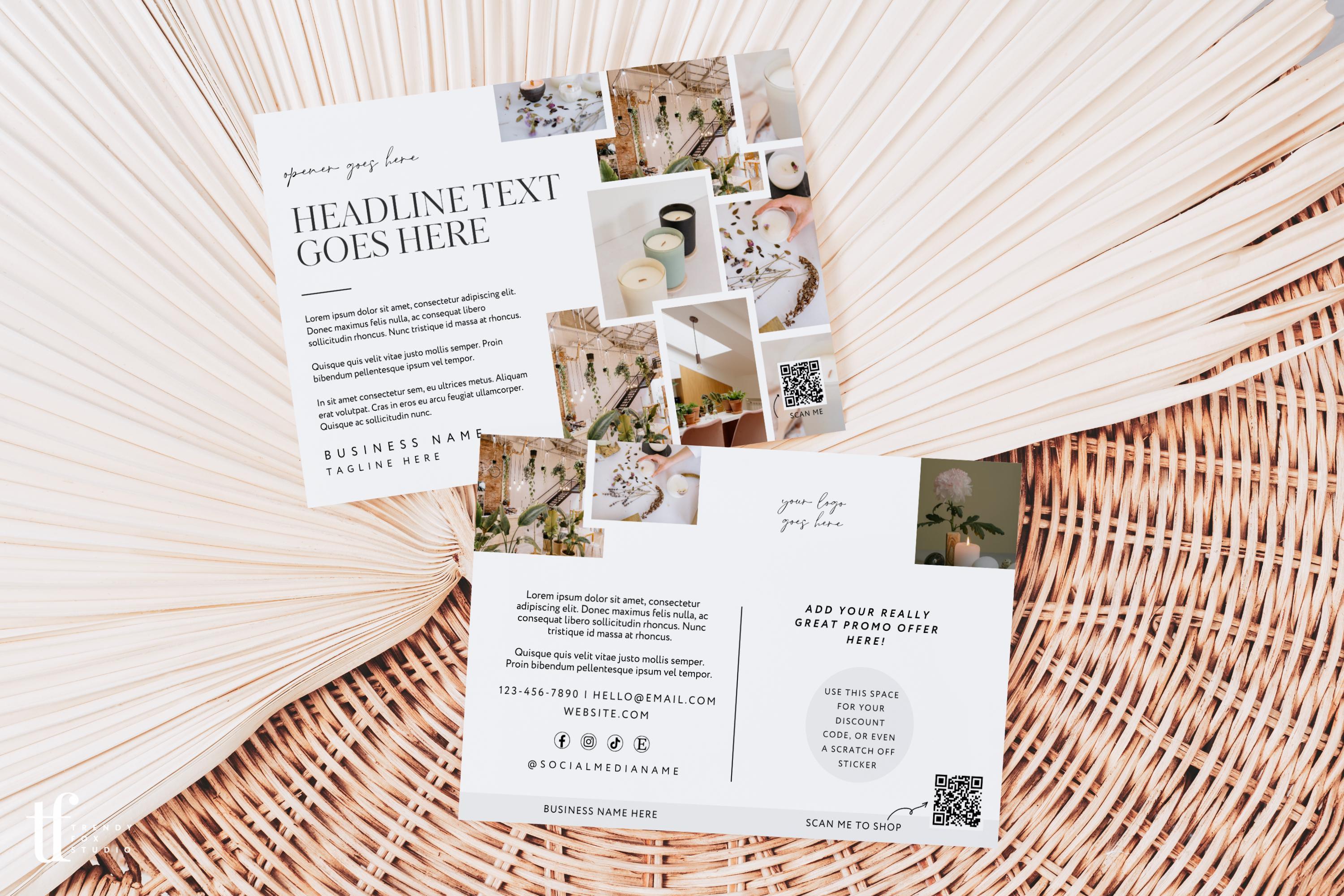 Wholesale Post Card Canva Template, Candle Soap Photo Mailer QR Code ...