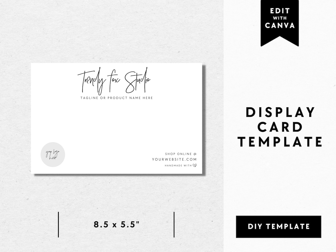 Printable Headband Display Card Template, Editable Ear Warmer Display ...