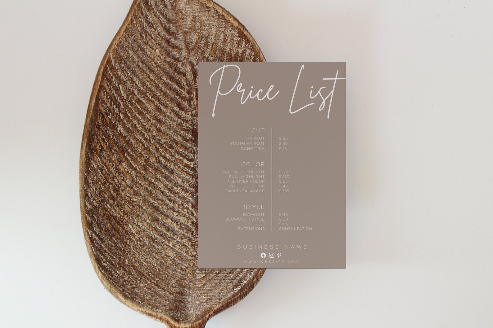 Price List Template Editable DIY Price Sheet Boho Pricing - Etsy