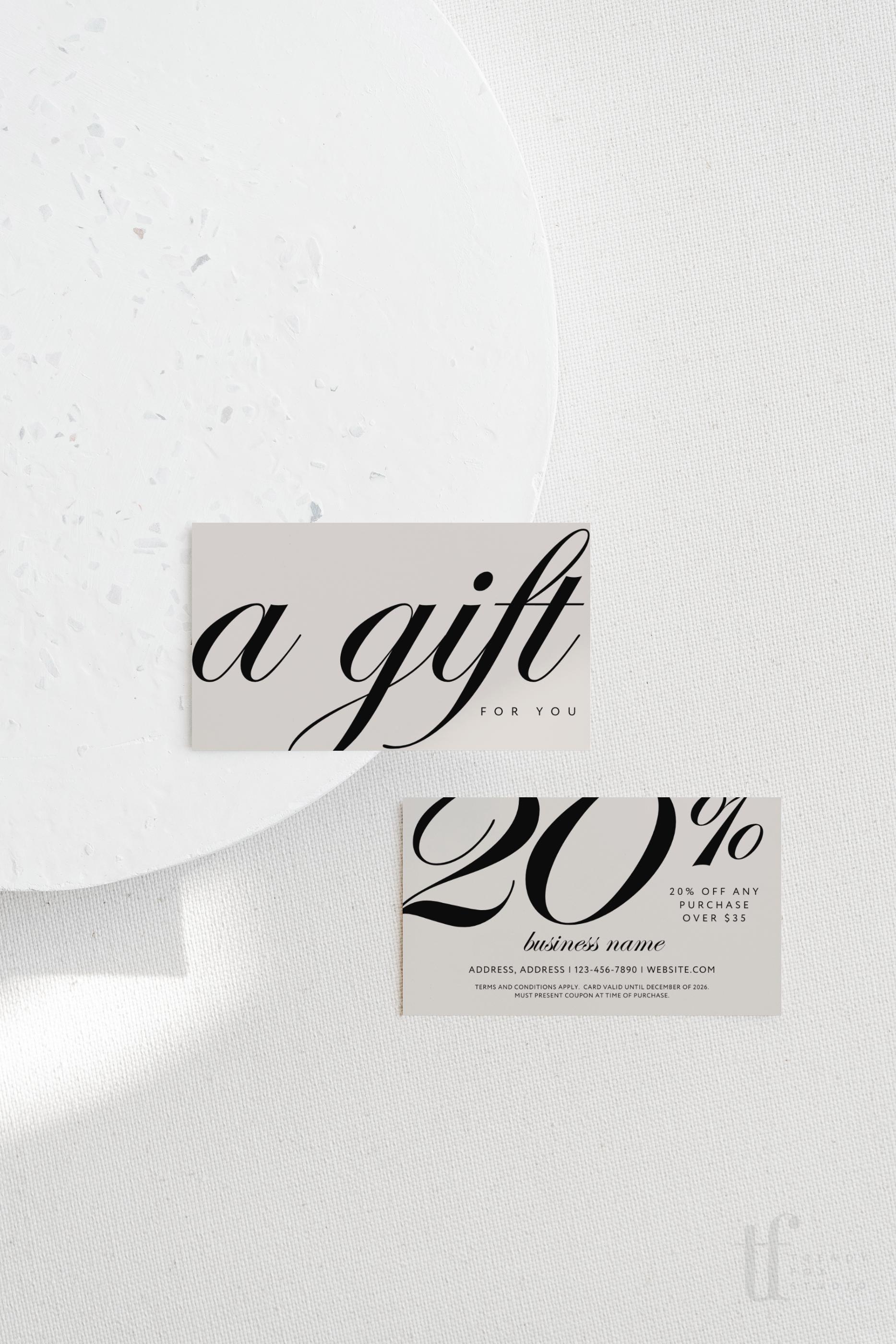 Aesthetic Coupon Card Canva Template, Printable Business Marketing ...