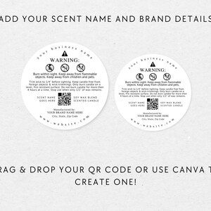 Candle Warning Label Template With Scent Name, Digital Download ...
