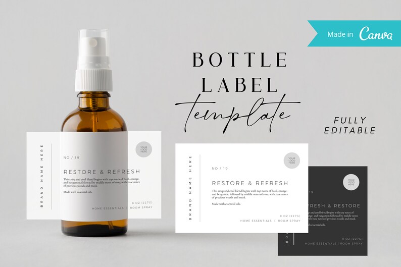 Room Spray Label Template Editable Product Label Template - Etsy