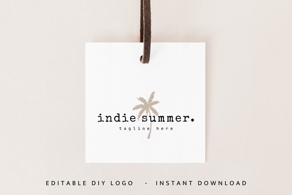 Premade Boho Logo Typewriter Text Logo Palm Tree Logo Beach - Etsy