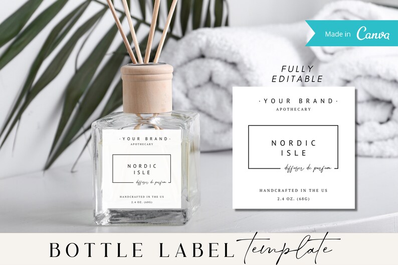 Reed Diffuser Label Template Editable Product Label Template | Etsy