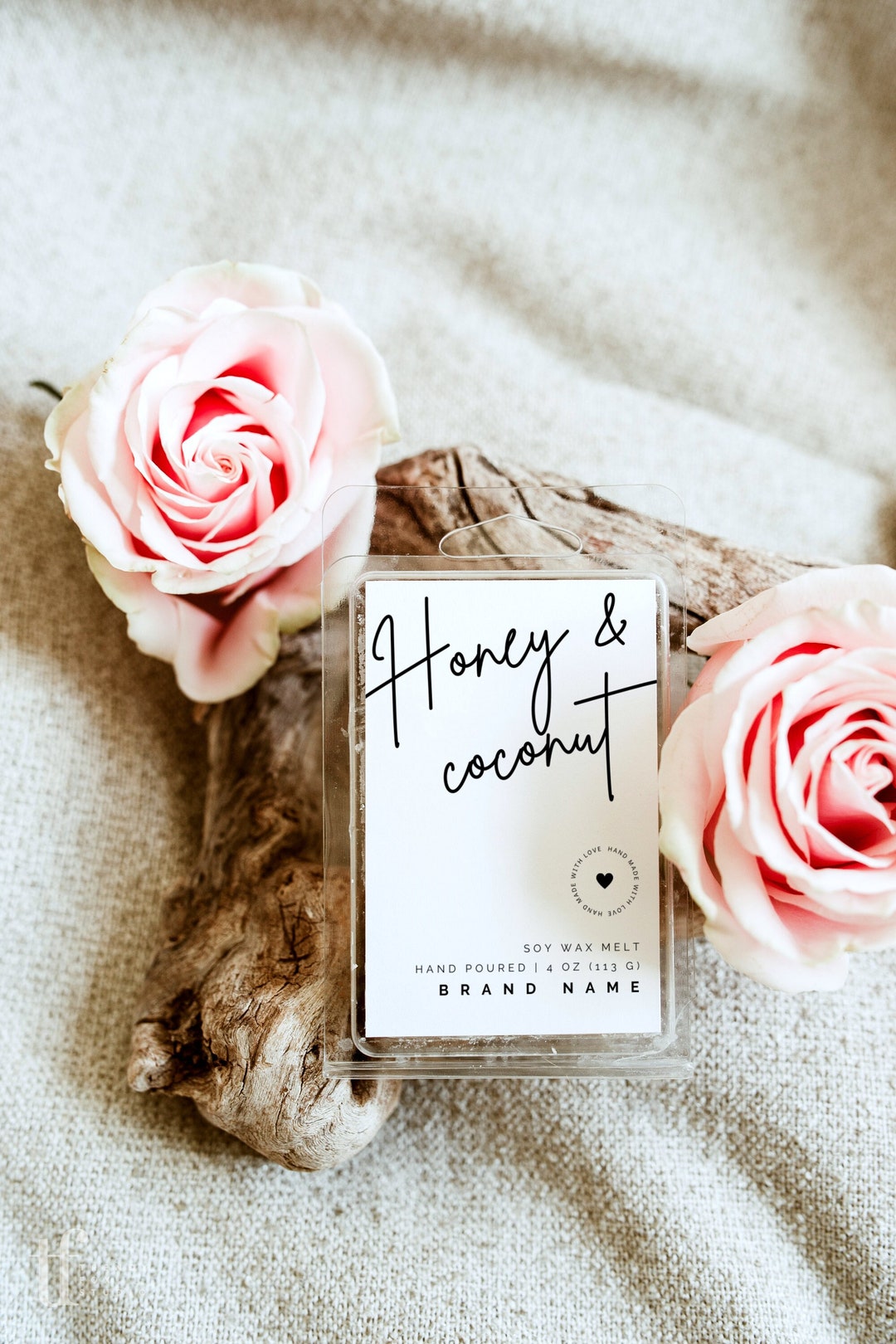 Modern Wax Melt Label Template, Editable Label DIY Minimal Wax Tart ...