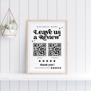 Ask for Review QR Code Sign Template Canva, Google Review Sign ...