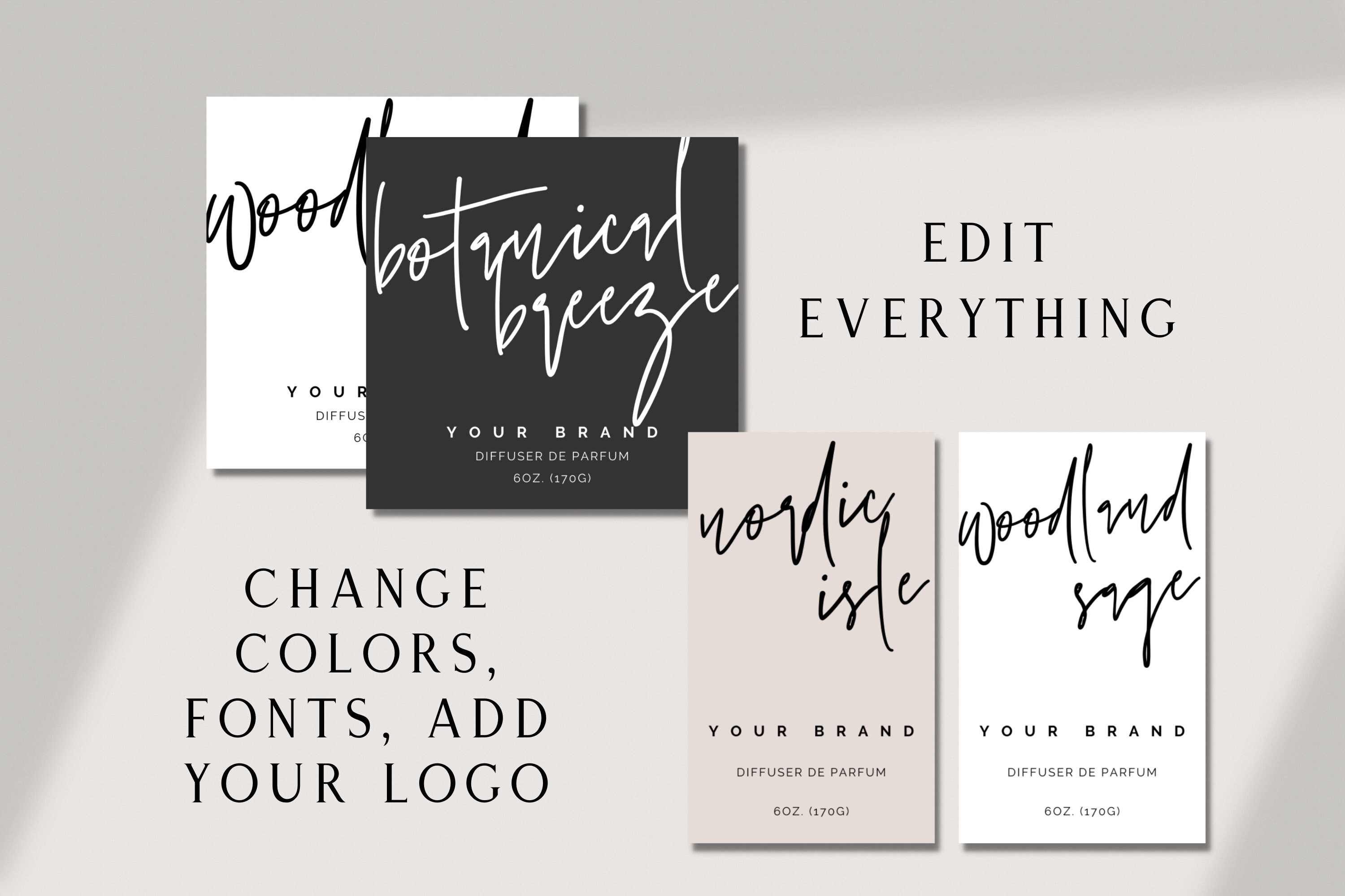 Reed Diffuser Label Template Editable Product Label Template - Etsy