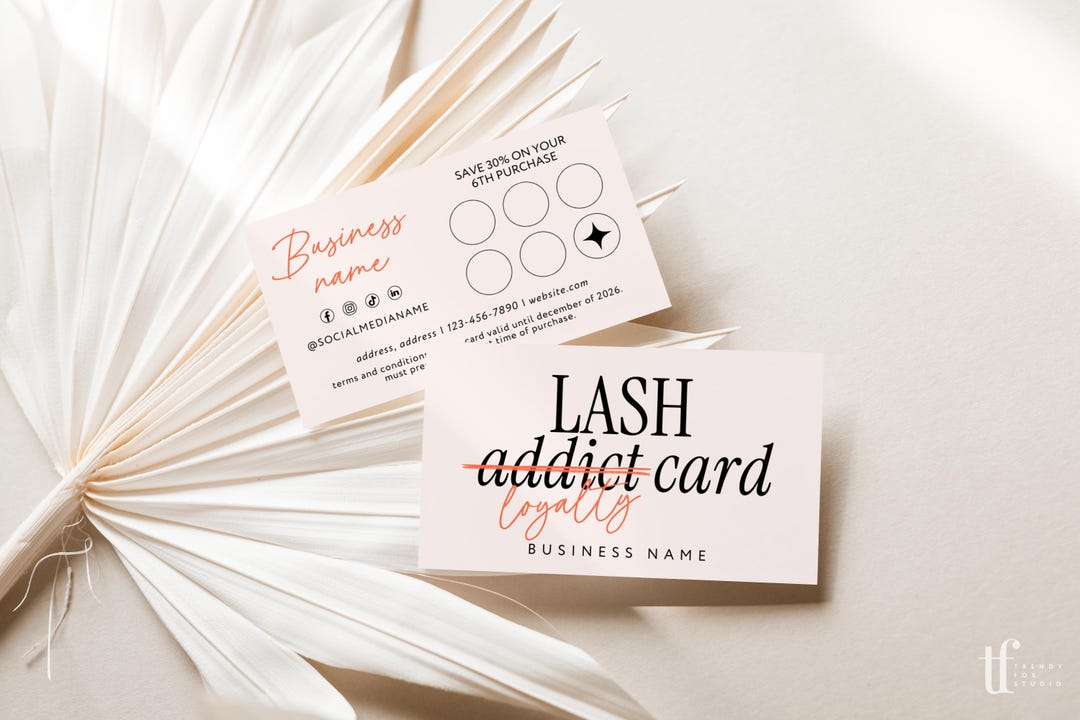 Lash Loyalty Card Canva Template, Customer Punch Card, Editable Rewards ...