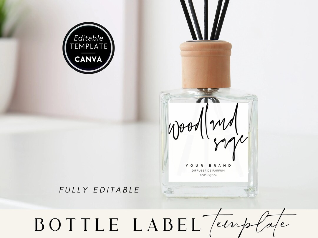 Reed Diffuser Label Template, Editable Product Label Template, DIY ...