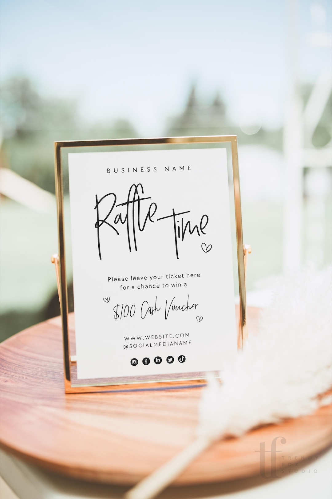 Minimal Raffle Sign Canva Template, Modern Enter to Win Poster, Pop-up ...