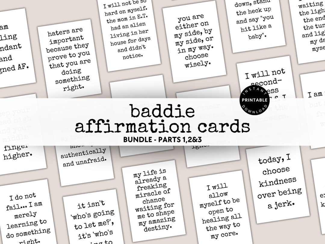 Printable Baddie Affirmation Cards, Daily Motivational Affirmation Deck ...