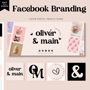 Retro Facebook Cover Template, Neutral Facebook Banner, Facebook Icon ...