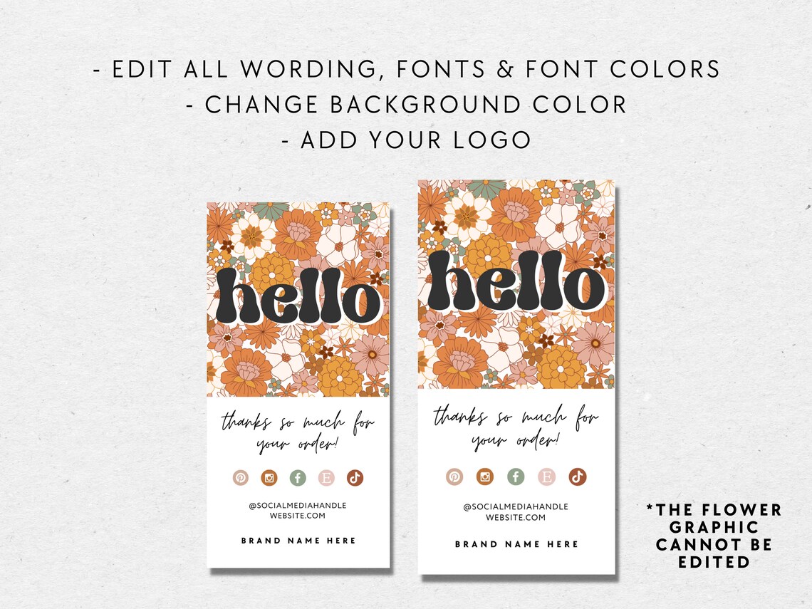 Retro Box Label Template Editable Packaging Label Groovy - Etsy