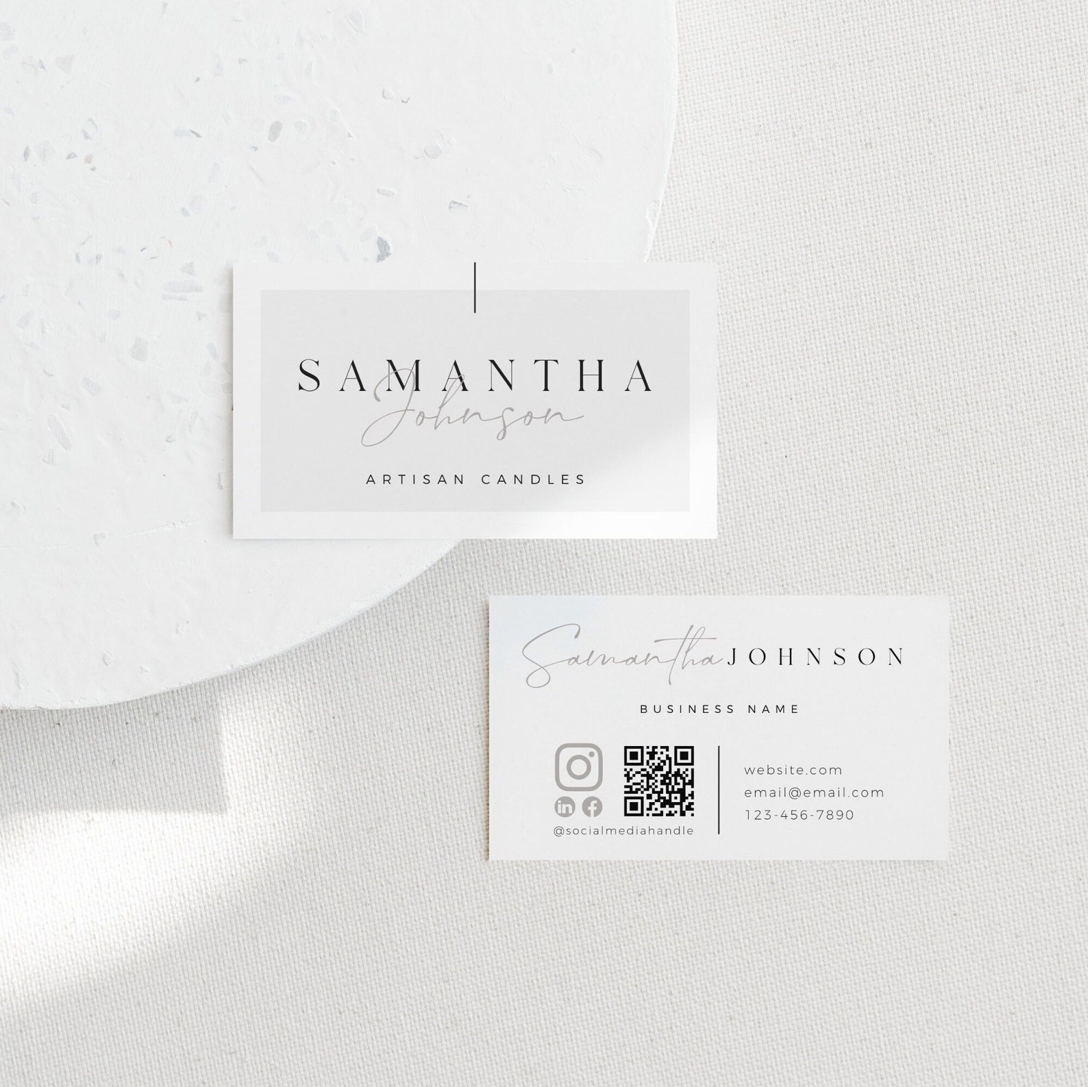 Business Card Template QR Code Instant Download Printable | Etsy