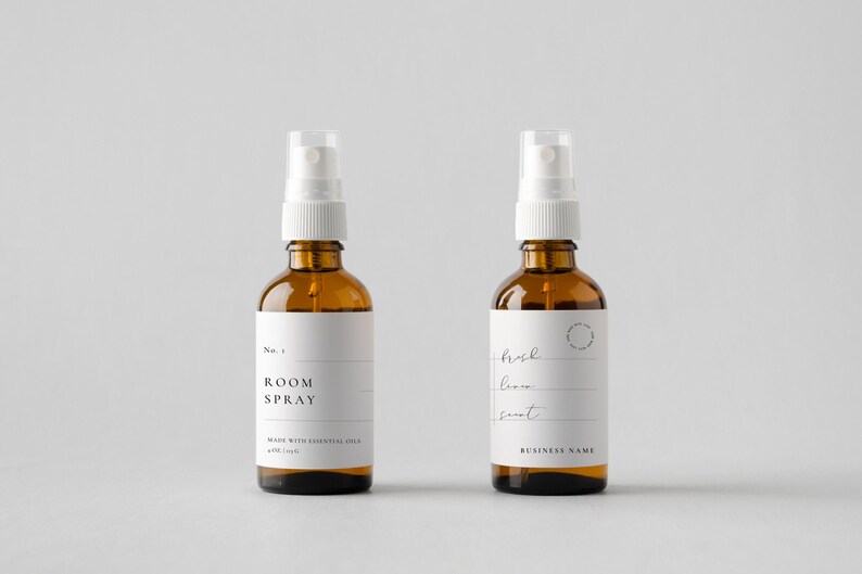 Room Spray Label Template, Editable Product Label Template, 2x2 3x2 DIY ...