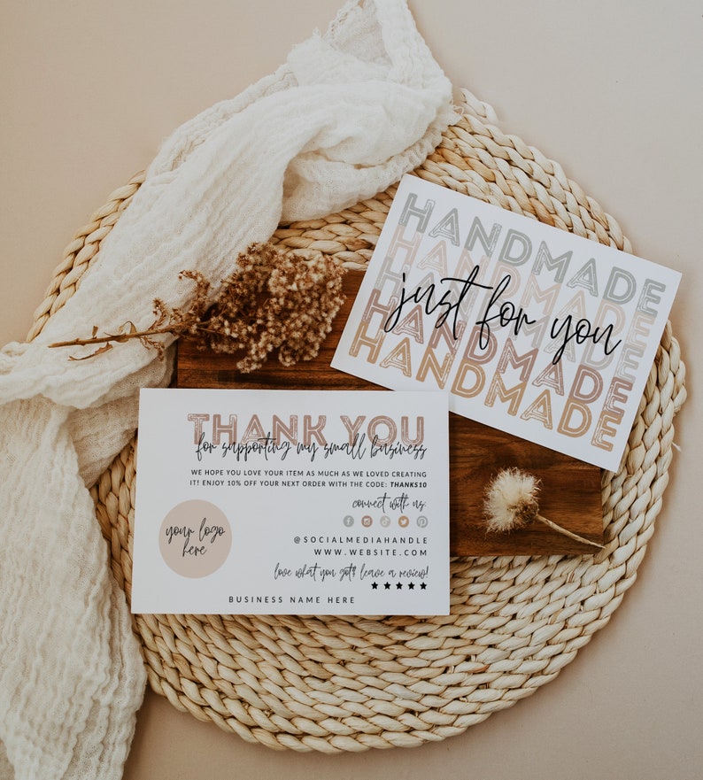Neutral Business Thank You Card Template Printable Thanks for - Etsy