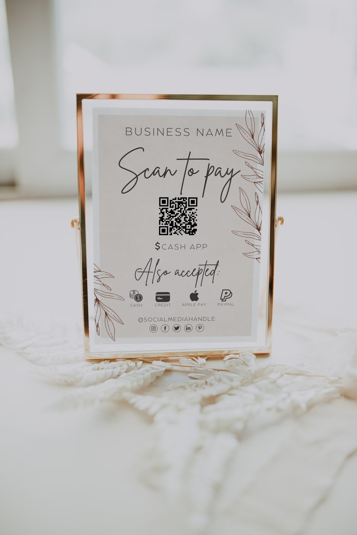 Printable Payment Sign QR Code Sign Template Scan to Pay | Etsy