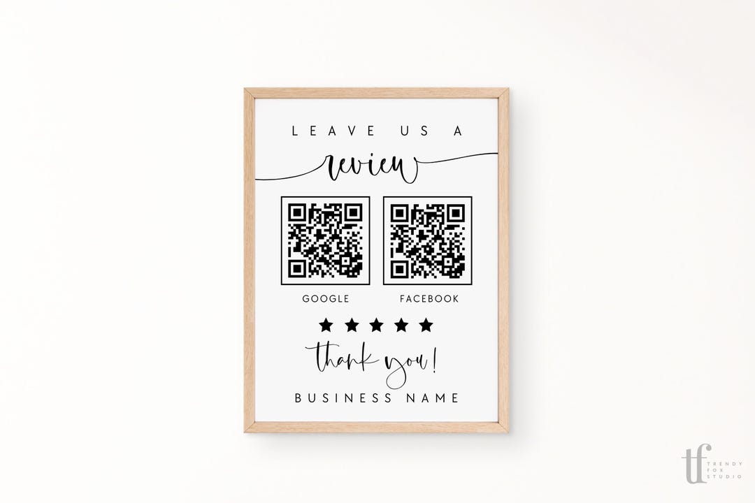 Ask for Review QR Code Sign Template, Google Review Sign, Facebook ...