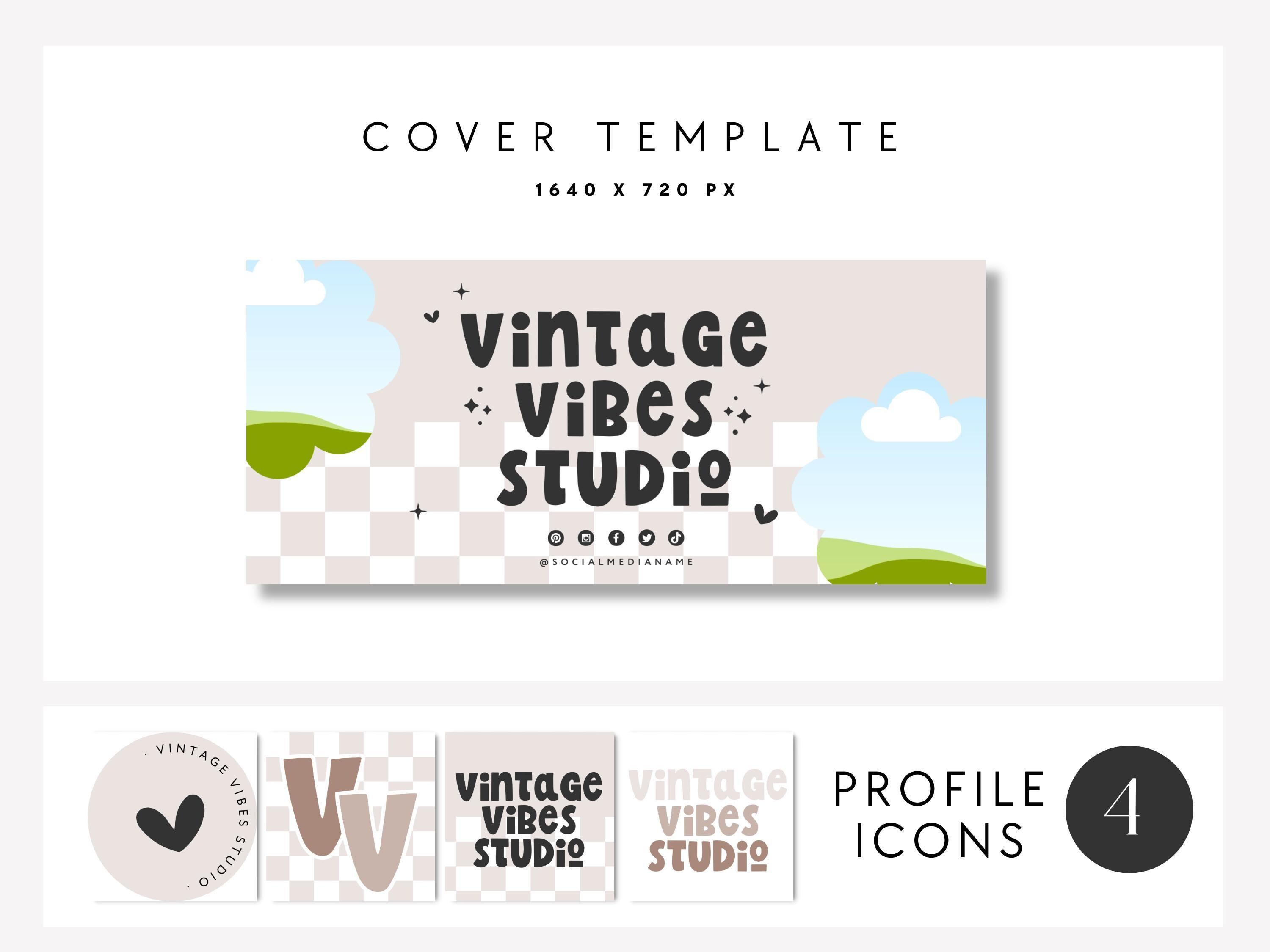 Cute Retro Facebook Cover Canva Template, Checkered Facebook Banner ...