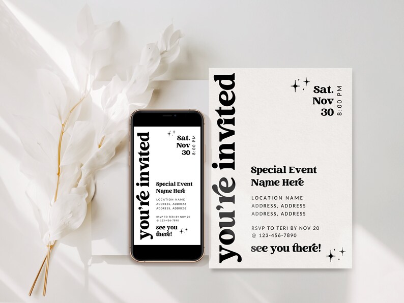 Retro Business Invitation Template Special Event Invitation - Etsy