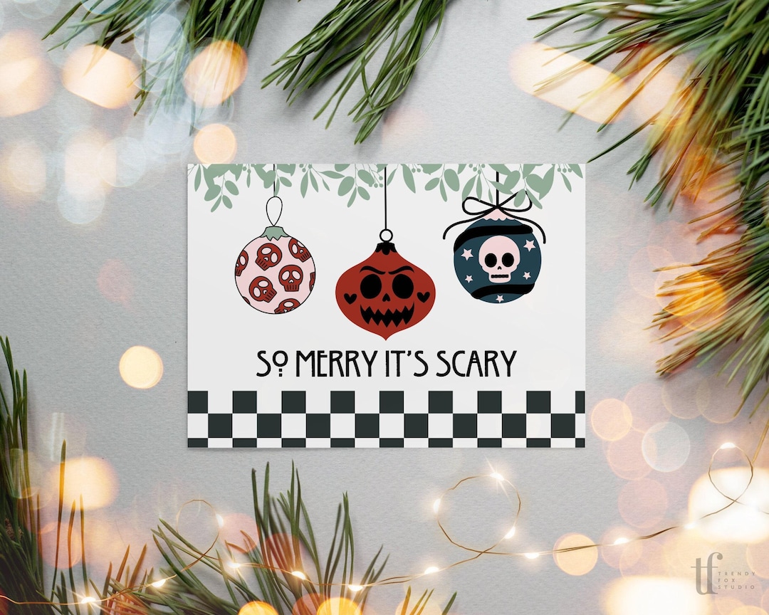 Spooky Christmas Business Thank You Card Canva Template, Scary Goth ...