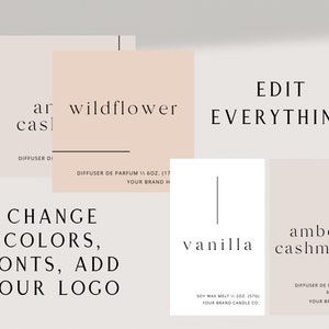 Reed Diffuser Label Template, Editable Product Label Template, DIY ...