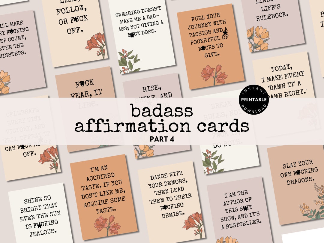 Sweary Affirmation Card Printable Irreverent Fun Affirmation - Etsy