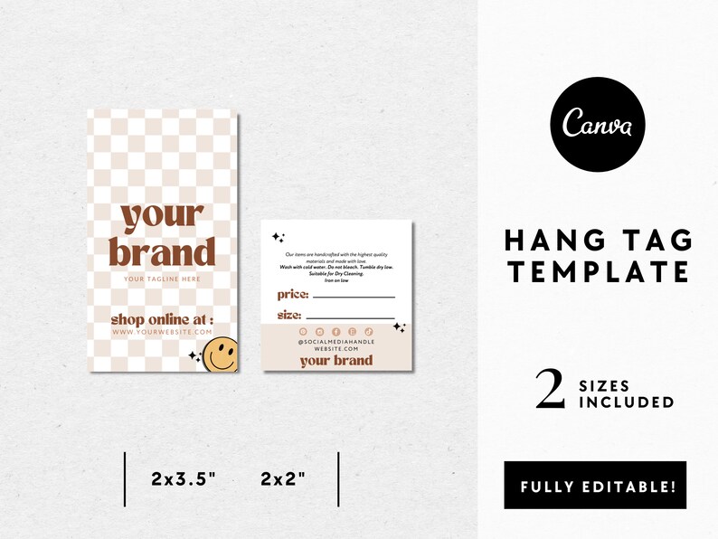 Editable Hanging Tags Template Printable Fashion Label - Etsy