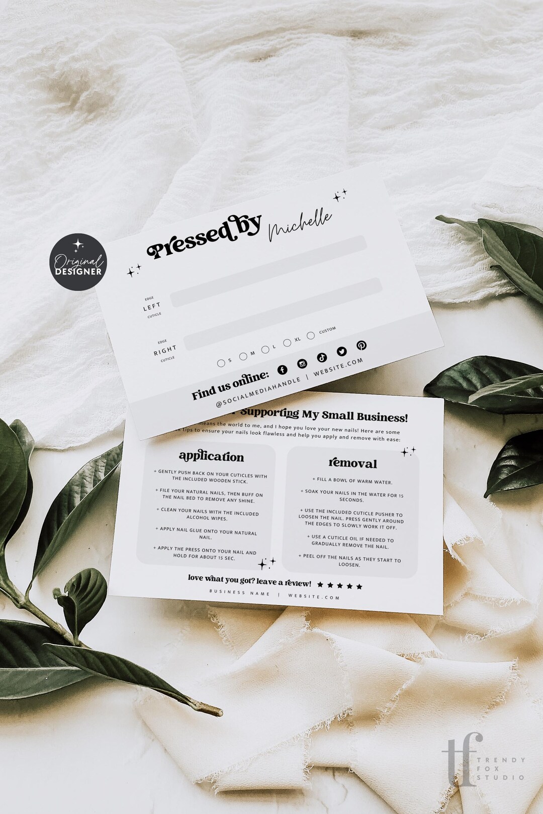 False Nail Backing Card Canva Template, Editable Artificial Nails ...