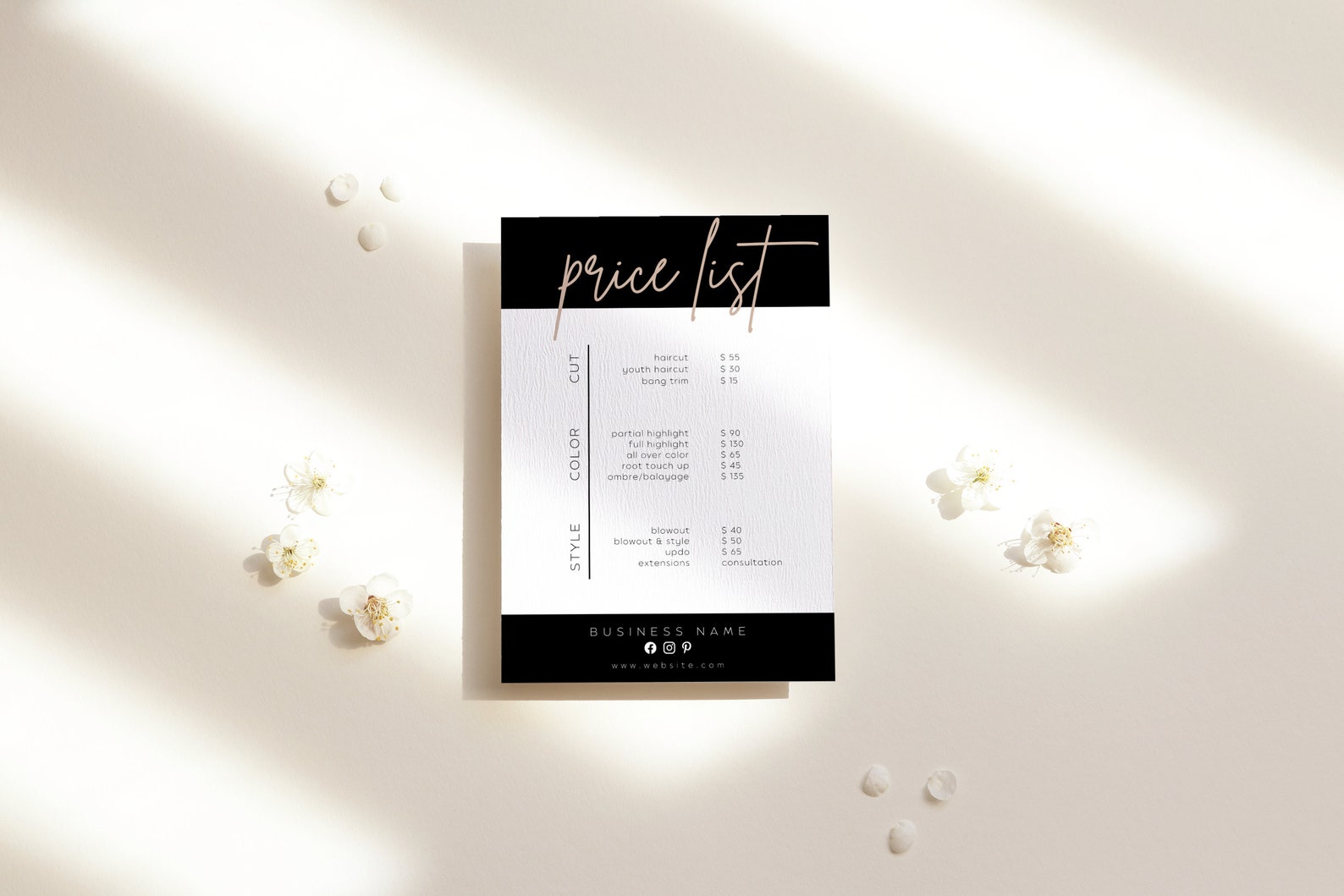 DIY Printable Price List Template Editable Price Sheet - Etsy