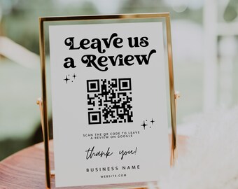 Ask for Review QR Code Sign Template, Google Sign, Facebook, Review Us ...
