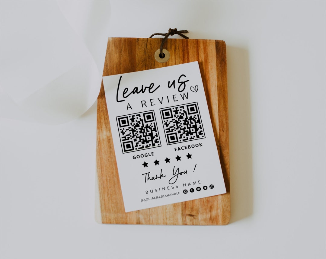 Ask for Review QR Code Sign Template, Google Review Sign, Facebook ...