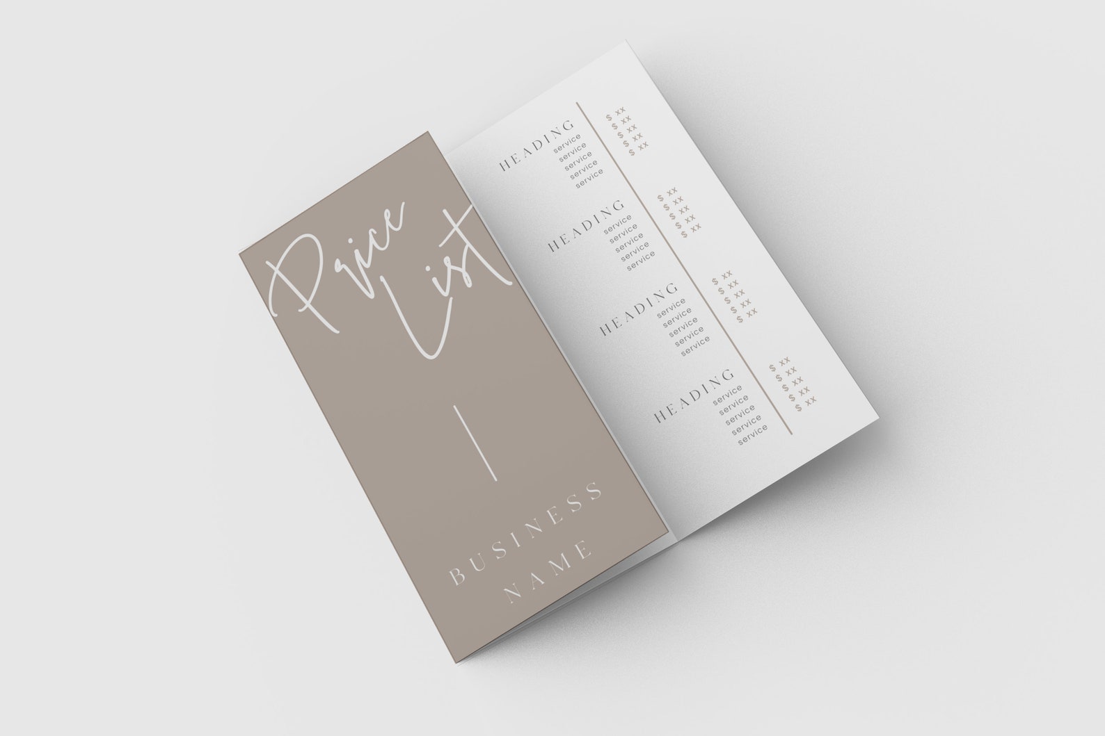 DIY Tri-fold Printable Price List Template Editable Trifold - Etsy