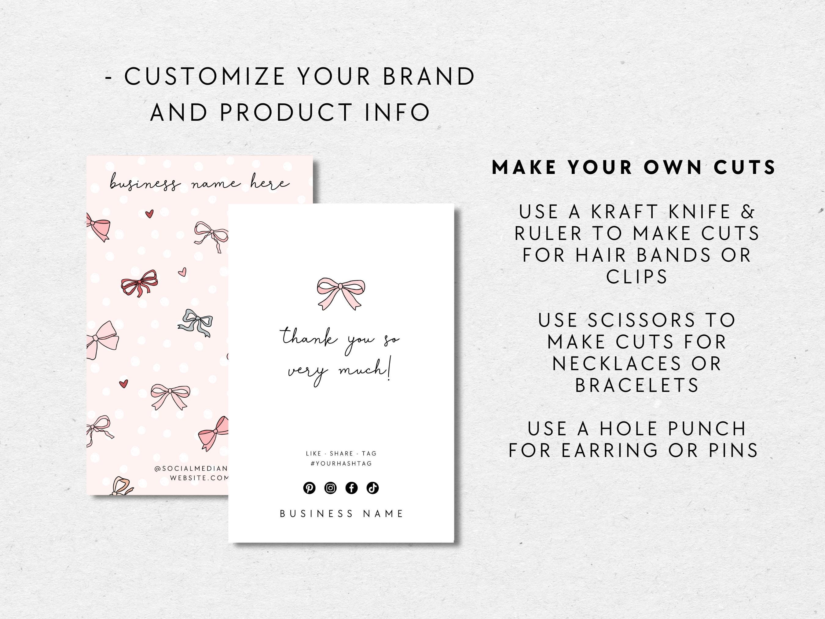 Coquette Hair Bow Backing Card Template, Hair Bow Packaging Display ...