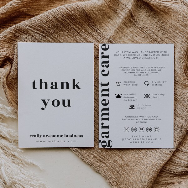 Sublimation Shirt Care Card - Etsy