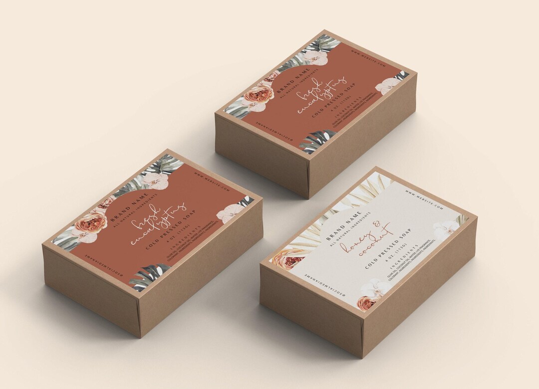 Printable Boho Soap Label Canva Template, Editable Soap Box Label, Body ...