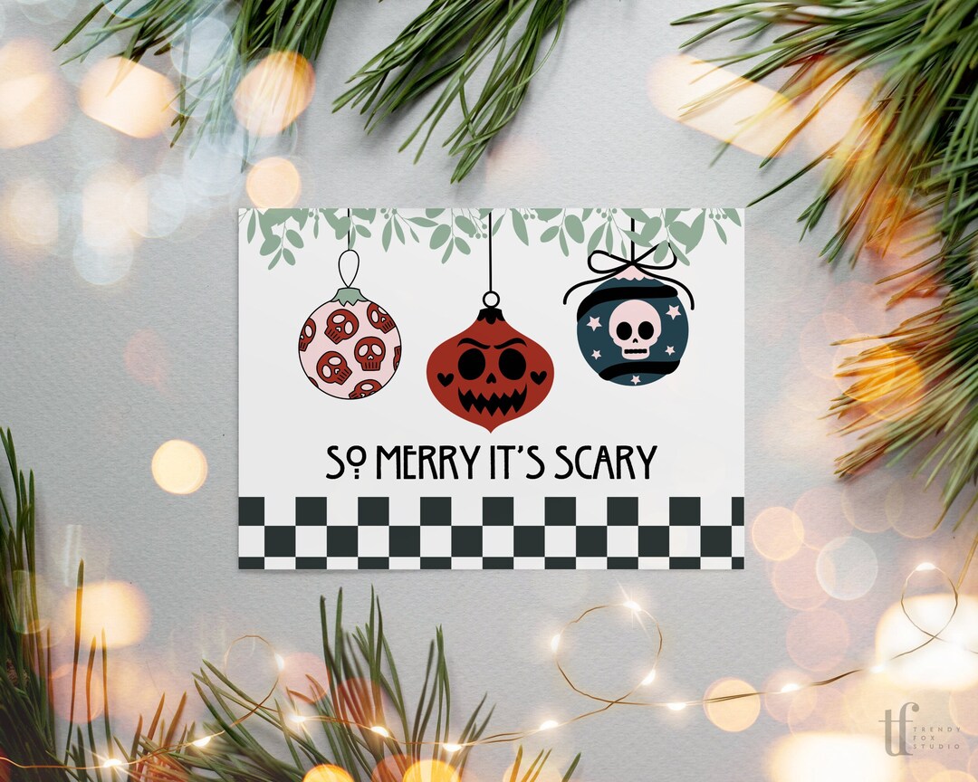 Spooky Christmas Business Thank You Card Canva Template, Scary Goth ...