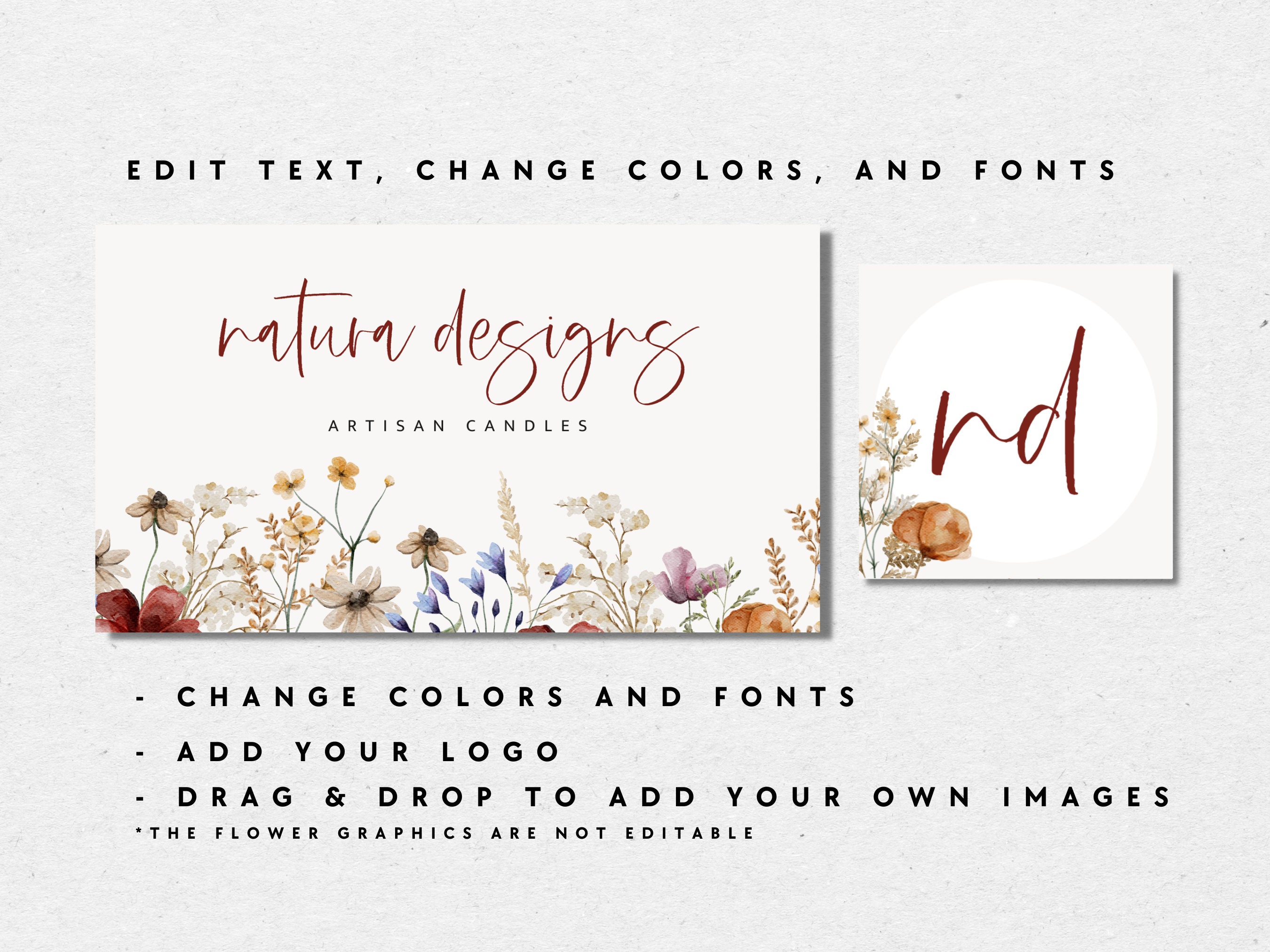 Boho Facebook Cover Template Facebook Banner Wildflower - Etsy
