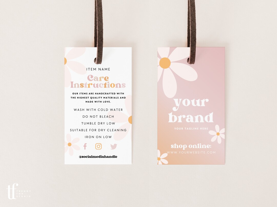Editable Hanging Tags Template, Printable Fashion Label Template ...