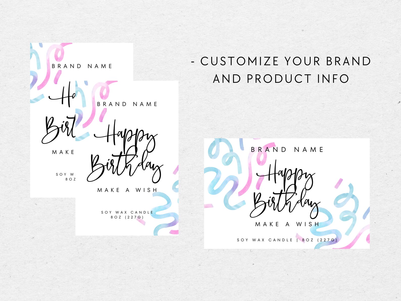 Happy Birthday Candle Label Template Editable Candle Label - Etsy