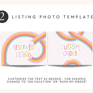 Rainbow Etsy Shop Template Canva, Pastel Etsy Banner Etsy Shop Branding ...